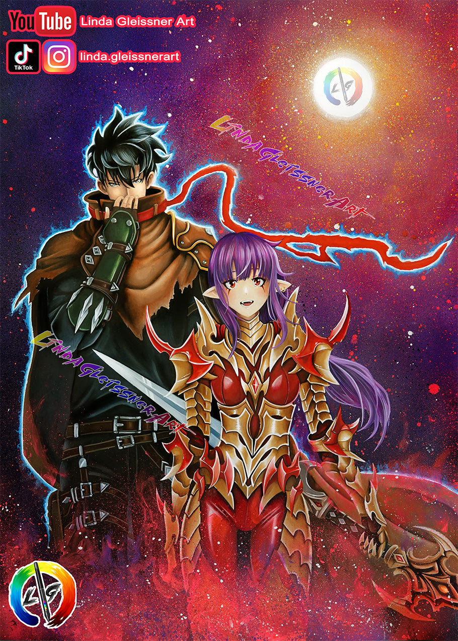 Solo Leveling Sung Jin-Woo & Esil Radiru – lindagleissnerart