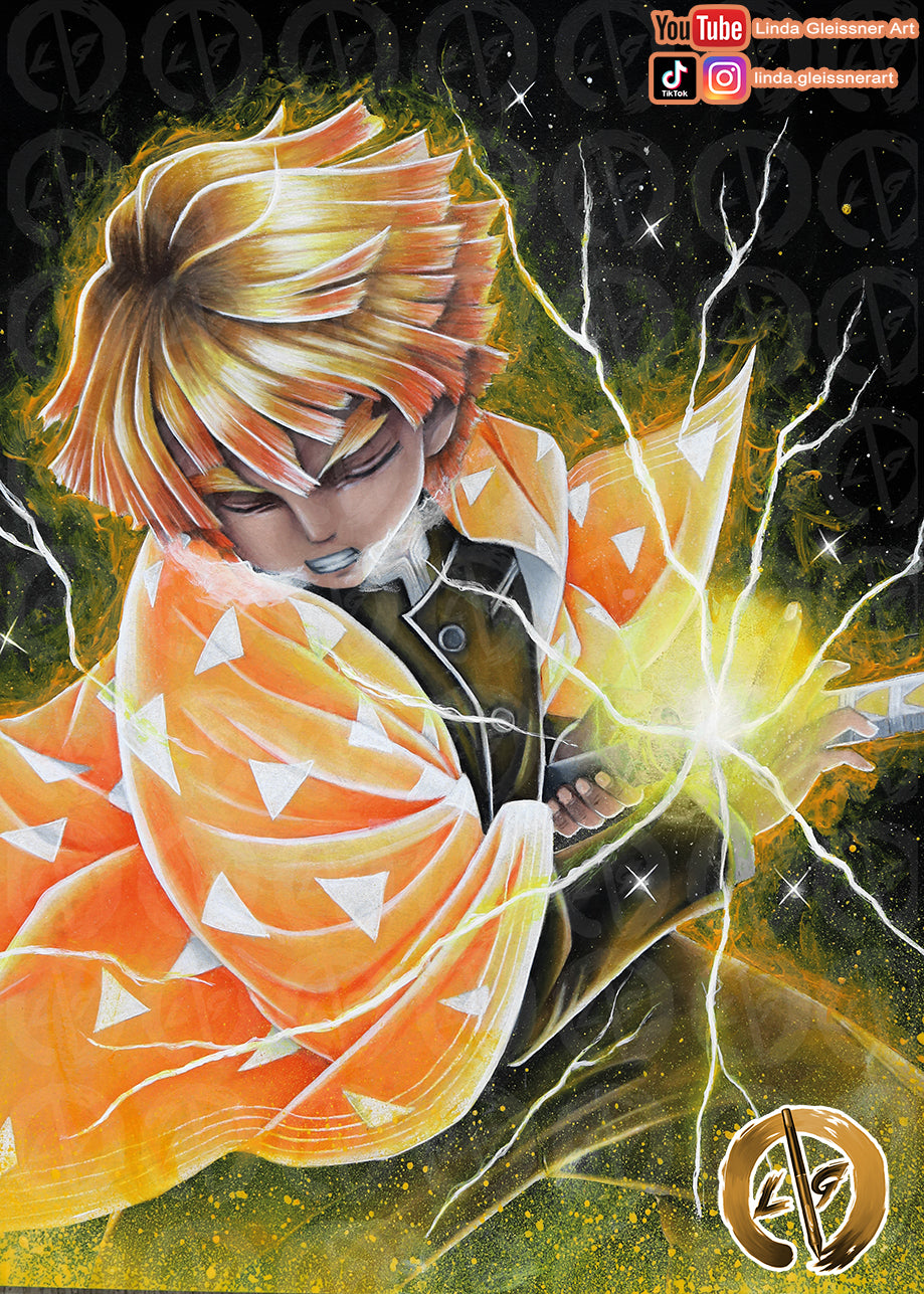 Zenitsu Poster – lindagleissnerart